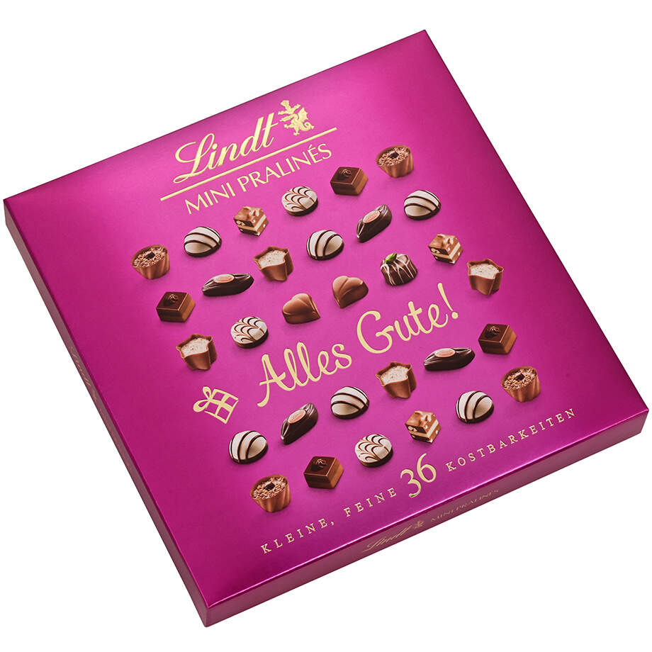 Lindt Lindt MINI PRALINÉS Botschaft "Alles Gute!", 180g ...