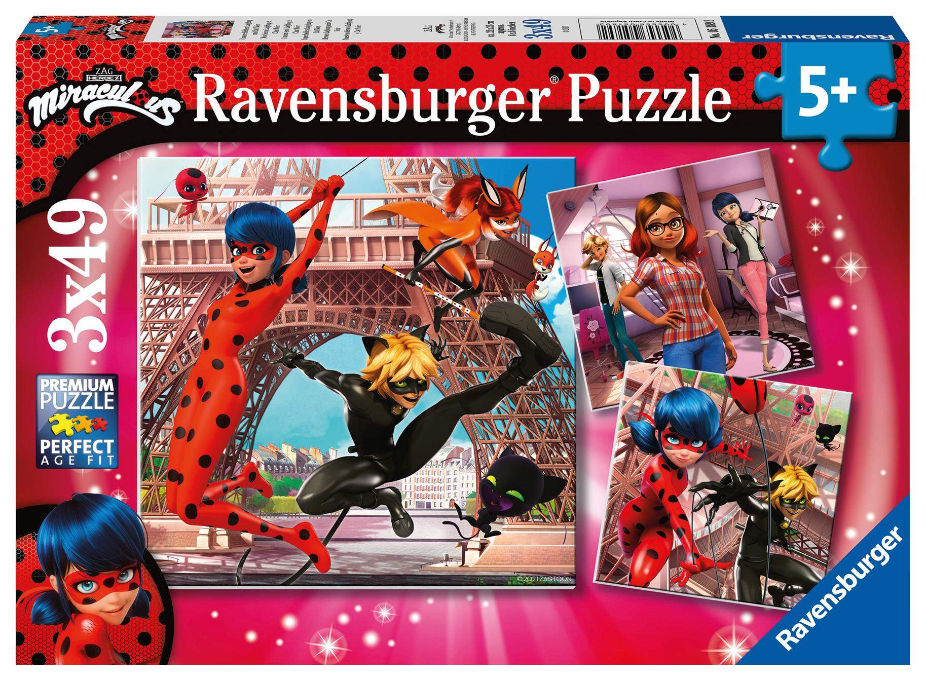 Ravensburger Kinderpuzzle 05189 - Unsere Helden Ladybug und Cat Noir ...