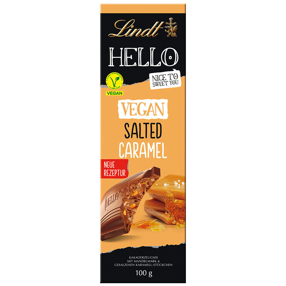 Lindt Lindt HELLO "Vegan Salted Caramel" Tafel, 100g | Naschkatzenparadies