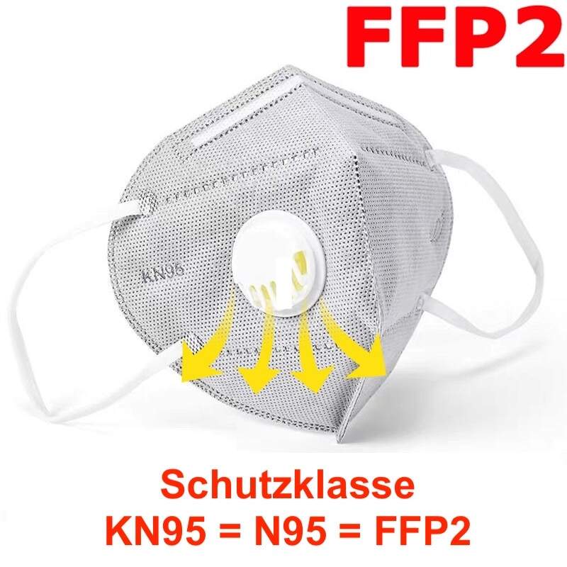 KN95 FFP2 Atemschutzmaske mit Atemventil | Monheimer Lokalhelden