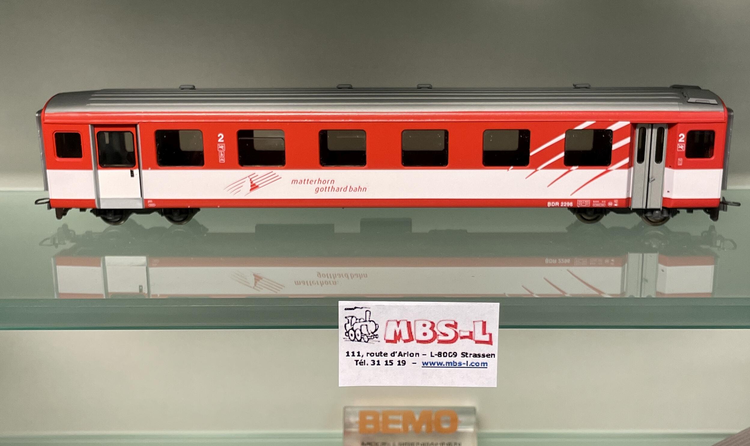 Bemo 3276556 Bemo H0m MGB BDR 2296 passenger car red | Letzshop