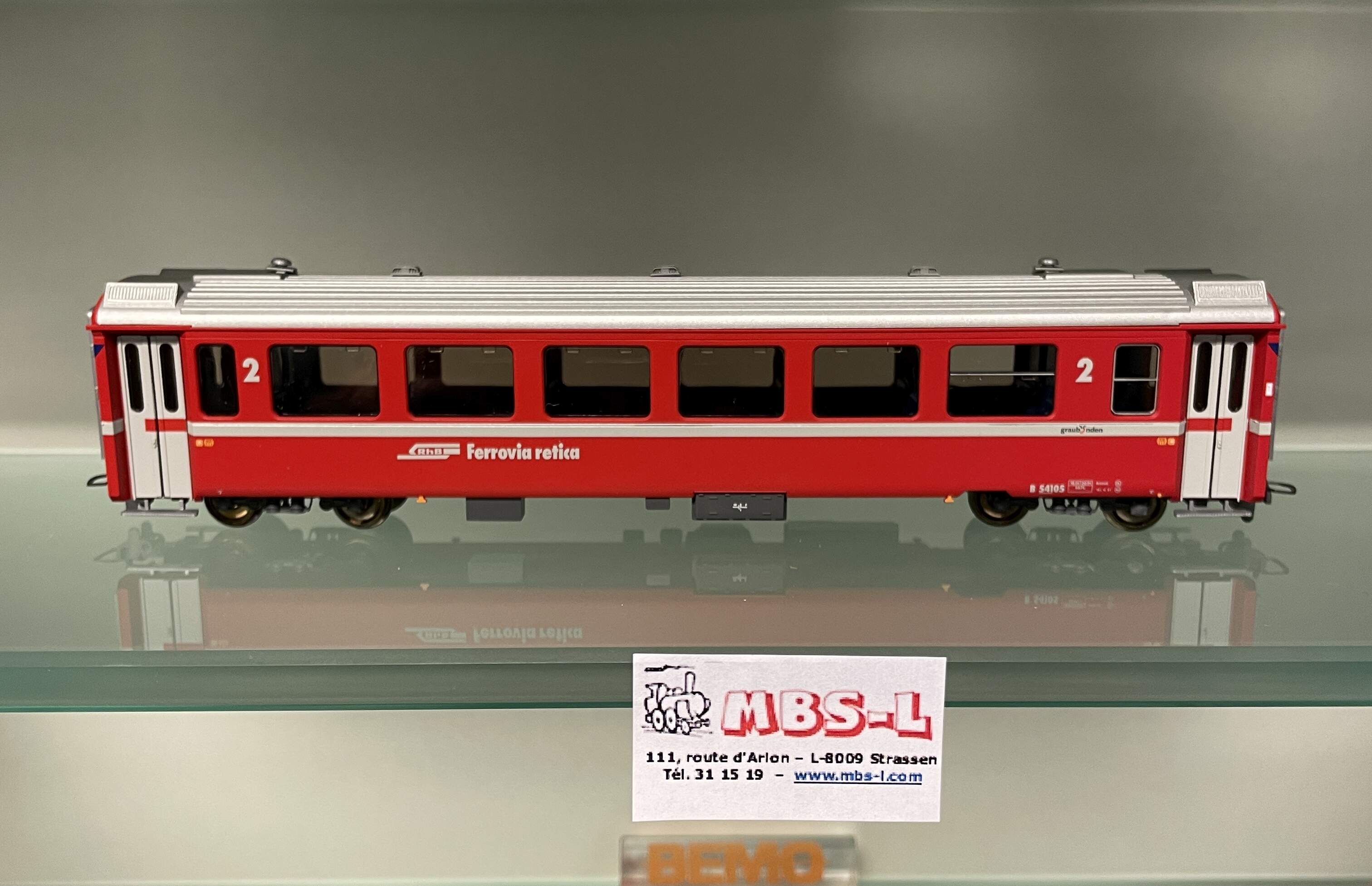 Bemo 9556132 Bemo 0m RhB AB 1542 EW 1 red with logo 1:45 | Letzshop