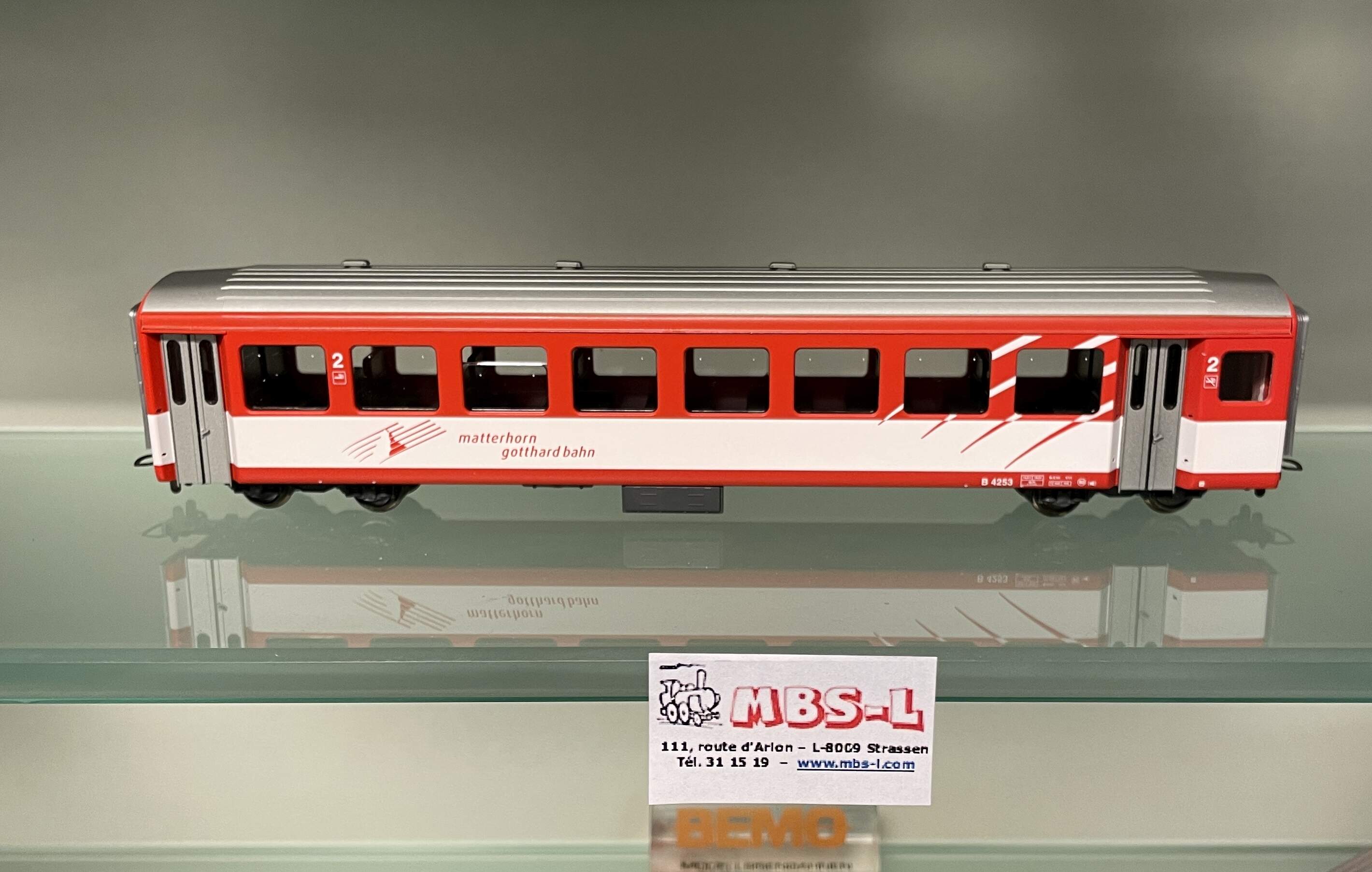 Bemo 3267253 Bemo H0m MGB B 4253 Pendelzug LS-wagen red | Letzshop